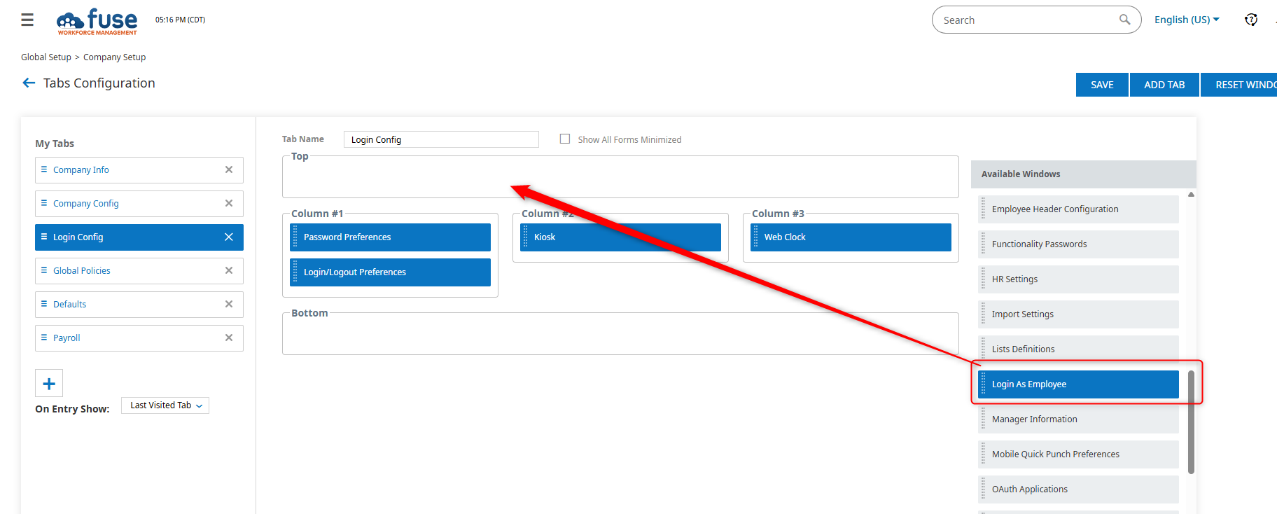 How to Enable the "Login As Employee" Feature